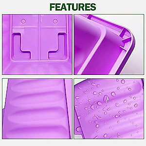 PURPLE STAR 1N 4 Packs 17 Inch Rectangular Window Flower Box Planter with Tray for Balcony,Windowsill,Garden