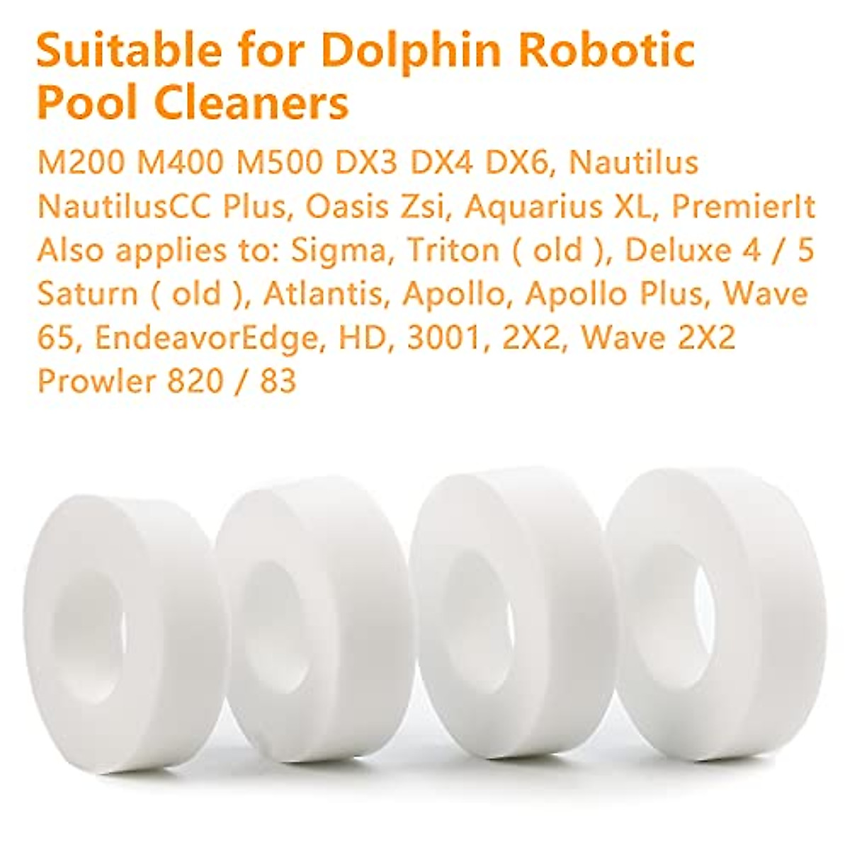 4 Pack Climbing Rings Replacement for Maytronics Dolphin Robotic Pool Cleaners, Compatible with Dolphin Nautilus CC Plus M200 M400 M500 DX3 DX4 DX6 Sigma Premier and More (Part Number 6101611-R4)