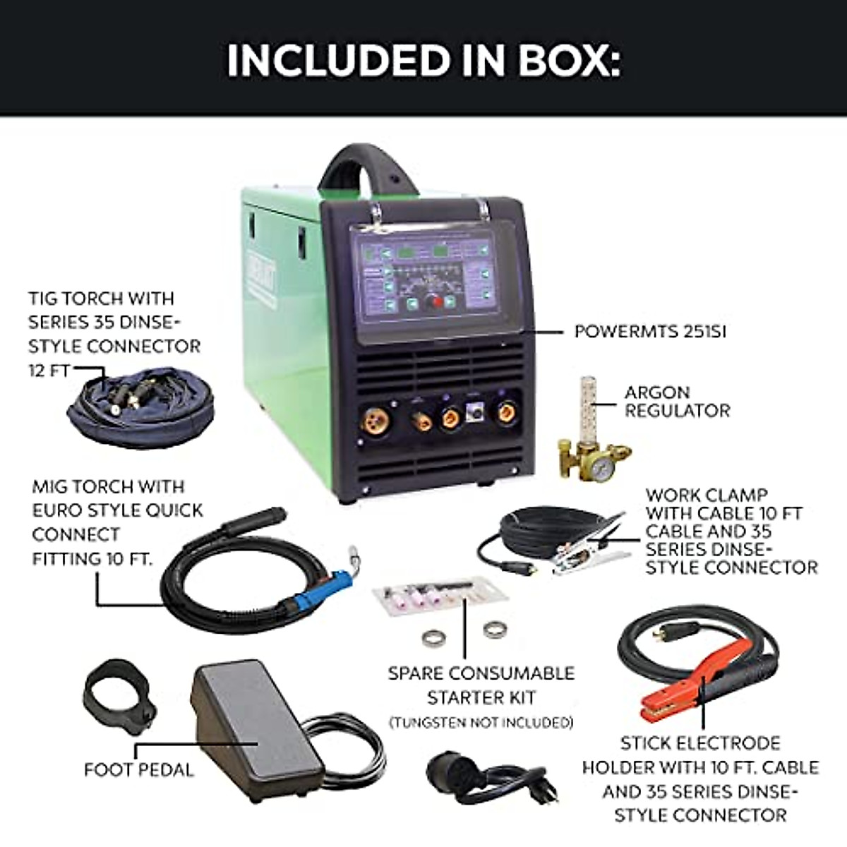 2021 Everlast PowerMTS 251Si Pulse MIG TIG Stick 250amp 110v/220v Multi Process Welder