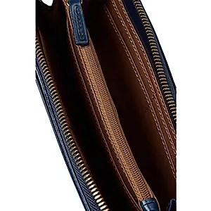 HOBO Max Large Zip Around Wallet For Women - Leather Construction With Cotton Lining, Smart and Trendy Wallet Denim One Size One Size