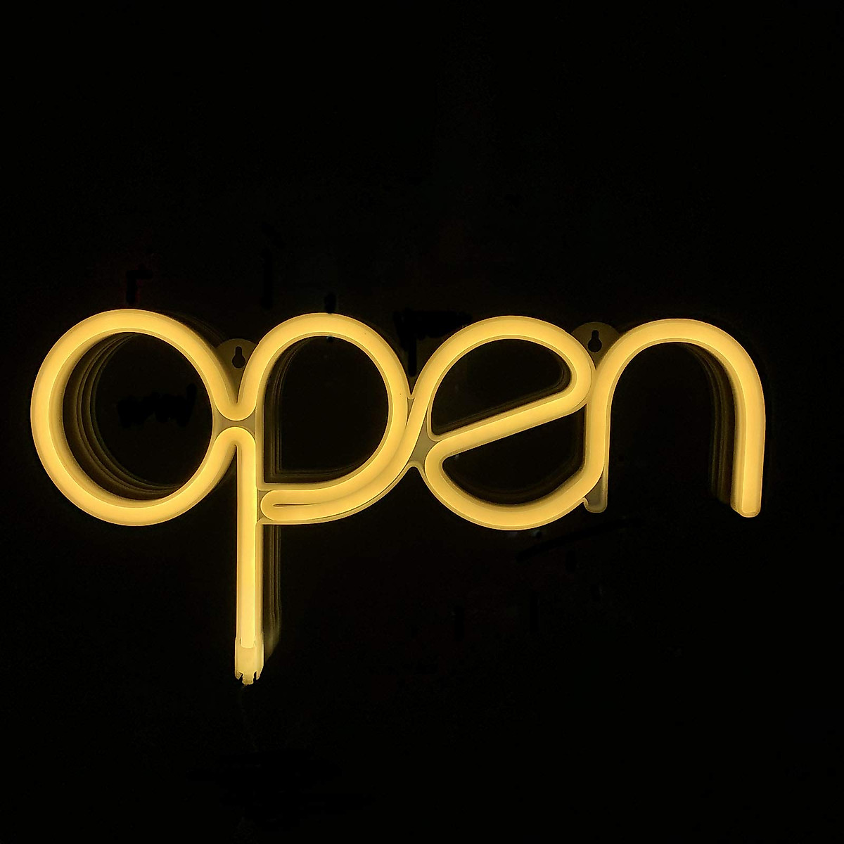 Open Signs for Business USB Powered Open Neon Sign Warm White 15.5x8.4 inch,Long Cord 11.5 FT Ad Board Open Display Light for Business,Café,Bar,Restaurant,Food Truck,Spa,Hotel,Bakery,Storefront(OWW)