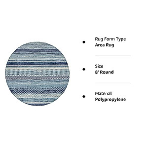 Nourison Passion Bohemian Navy Blue 8' x ROUND Area -Rug, Easy -Cleaning, Non Shedding, Bed Room, Living Room, Dining Room, Kitchen (8 Round)