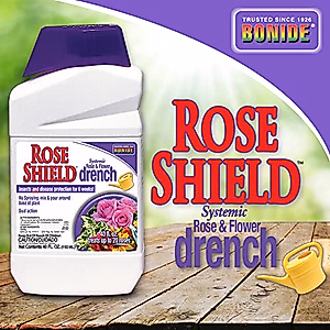 Bonide Rose Shield Systemic Rose & Flower Drench, 40 oz Ready-to-Use Long Lasting Disease & Insect Protection