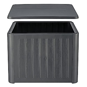 UDeuxff Garden Storage Box,Resin Deck,Indoor and Outdoor Garden Plastic Storage Deck Box Chest Tools Cushions Toys Seat for Patio Cushions and Gardening Tools,Waterproof (Gray,36 Gal)