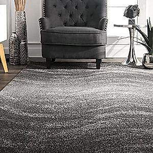 nuLOOM Julene Abstract Waves Area Rug, 5' x 8', Grey