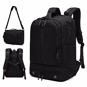 Sunborls Travel Backpack Oxford Cloth Black Waterproof Laptop Backpacks Women and Mens Large Backpack With Shoe Compartment