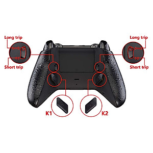 eXtremeRate Textured Black Lofty Programable Remap & Trigger Stop Kit, Upgrade Boards & Redesigned Back Shell & Side Rails & Back Buttons & Trigger Lock for Xbox One S/X Controller Model 1708