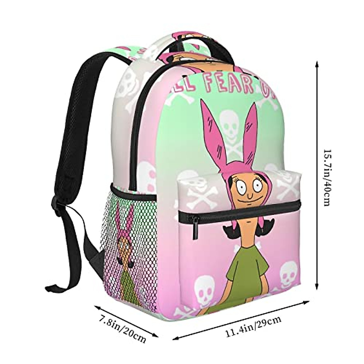 ORPJXIO Backpack Bob's Anime Burgers Double Shoulder Bag for Unisex Laptop Bagpack Large Capacity Travel Backpack for Hiking Work Camping