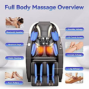 Real Relax PS6000 Massage Chair, 58.3D x 31.5W x 61.5H in, Brown