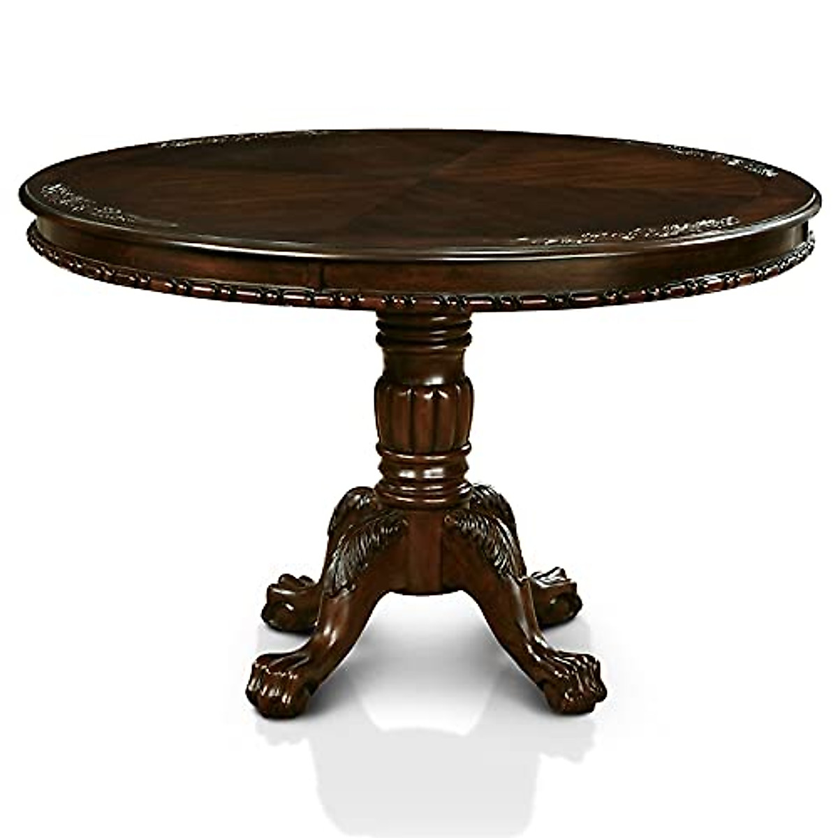 Furniture of America Wilson Traditional Wood Round Dining Table in Brown Cherry