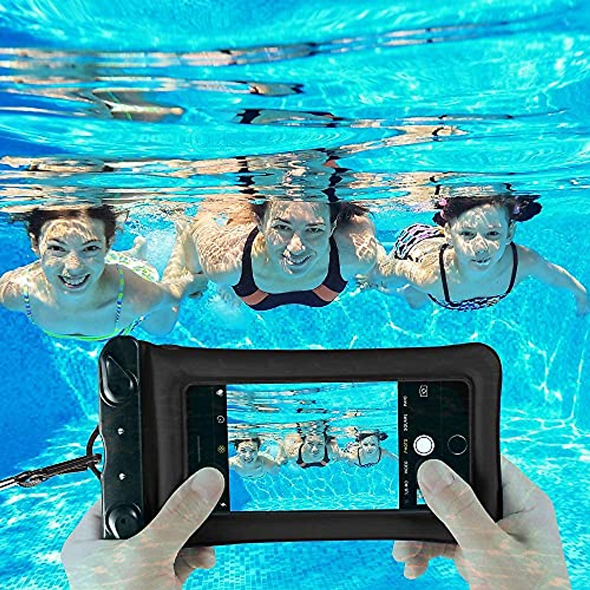 Syking Floating Waterproof Pouch Cellphone Dry Bag Case for Samsung Galaxy Note 20 Ultra S22 Plus S21 S10e S9 Note 10+ A03S A02S A13 A32 A42 A52 A02 A11 A21 A51 A71 5G iPhone 13 12 Pro Max 11 XR-Black