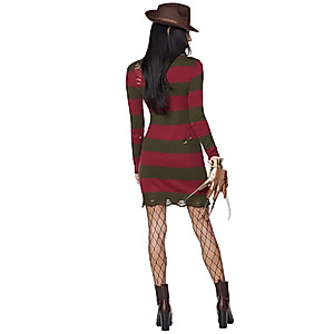 Spirit Halloween Adult A Nightmare on Elm Street Freddy Krueger Sweater Dress Costume - 1X