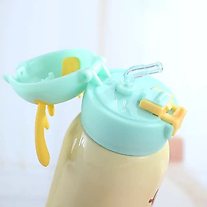 THERMOS Toddler water bottle with straw and double lid. Stainless steel cup with carrier bag 500ml. (REINDEER)