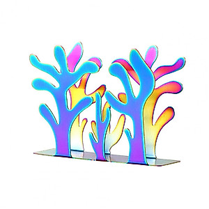 Tissue Paper Napkin Holder Stainless Steel Farmhouse Napkins Holder for Kitchen Dining Table Classic Restaurant Home Tabletop Decor (Tree Style, Rainbow)