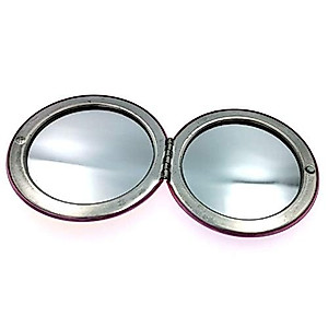 Makeup Compact Mirror Personal Makeup Mirror Portable Travel Handheld Foldable Double Sided Mirror with Crystal Star Miao WU