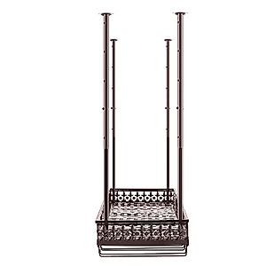 VEVOR Ceiling Wine Glass Rack, 35.8 x 13 inch Hanging Wine Glass Rack, 18.9-35.8 inch Height Adjustable Hanging Wine Rack Cabinet, Coppery Wall-Mounted Wine Glass Rack Perfect for Bar Cafe Kitchen