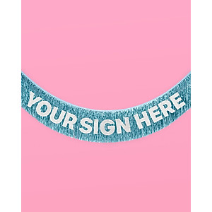 xo, Fetti Blue Fringe Banner - 5 Ft. | Bachelorette Party Decorations, Birthday Party Decor, Baby Shower Supplies, Photo Booth Banner Backdrop