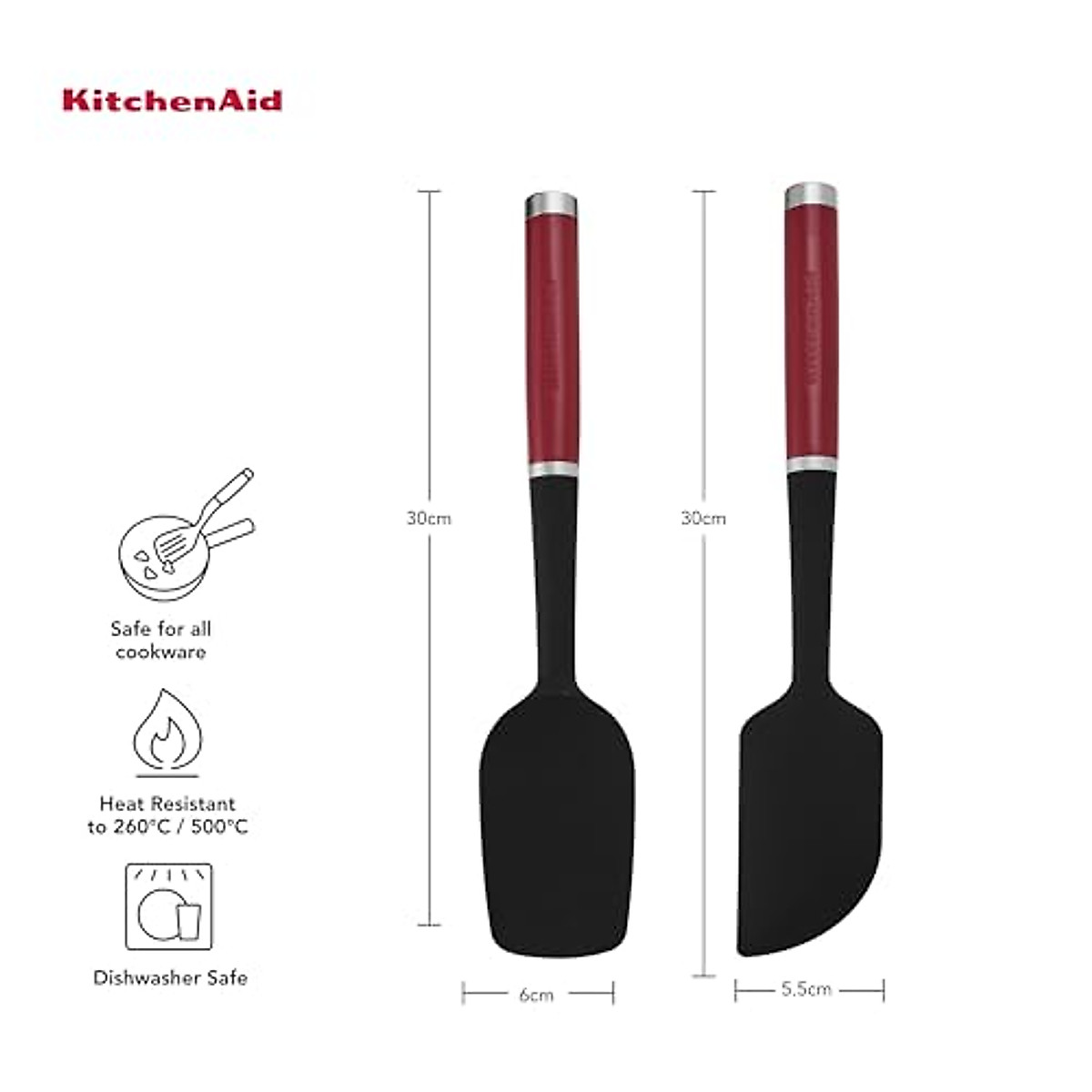 KitchenAid KQG437OHERE 2pc Silicone Spatula Set – Empire Red