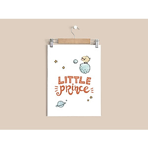 bumbleboo Nistio® Little Prince Nursery Wall Art, Little Prince Playroom Decor, Little Prince Posters, Set of 6 UNFRAMED Prints, 8x10