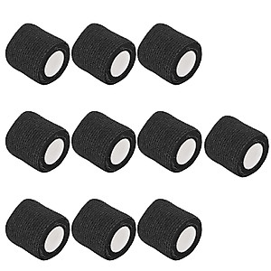 BAMTTOO 10 Pack Self Adhesive Bandage Wrap Black 2" X 5 Yards Black Athletic Tape Tattoo Grip Tape Wrap Ankle Tape Cohesive Bandage Wrap