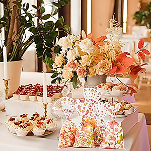 Labeol Cellophane Treat Bags 5x11 Party Favor Bags Candy Bags Goodie Bags Cookie Bags Clear Gift Bags for Valentines Day Birthday Party Wedding Baby Shower Pink Gold