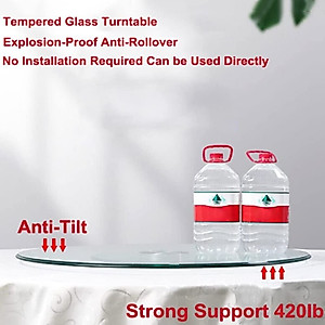 DIBAKO 36" Lazy Susan Glass Turntable,Tempered Glass Swivel Tray,Dining Table Rotating Plate,​Large Round Serving Board For Kitchen (Size : Thickened 90cm/36in)