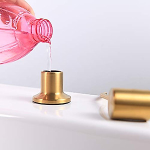 TINAGO Built in Soap Dispenser for Kitchen Sink with 17oz Bottle, Stainless Steel Brushed Gold Stand Hand Pump Head
