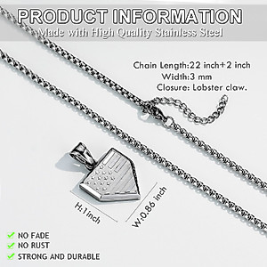 ZRAY USA Flag Baseball Plate Necklace for Men Personalized Bible Verse Shield Pendant Stainless Steel Chain 22+2 inch Inspirational Baseball Sport Gift Patriotic Jewelry for Men（S-ALWAYS REMEMBER）