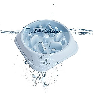 FUUIE Bowls for Food and Water Portable Pet Dog Feeding Food Bowls Puppy Slow Down Eating Feeder Dish Bowel Prevent Obesity Dogs Supplies (Color : Blue)