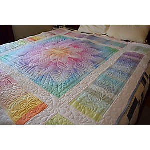 Full Line Stencil- Feather Border Stencil - Continuous Line Template for Free Motion Quilting, Domestic Machine Quilting, Hand Quilting, Long-Arm Quilting (60034)