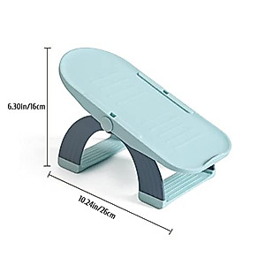 Fdit Shoe Slots,5pcs PP Adjustable Shoe Organizer Double Layer Shoe Stacker Space Saving Home Shoe Rack Holder (Blue)