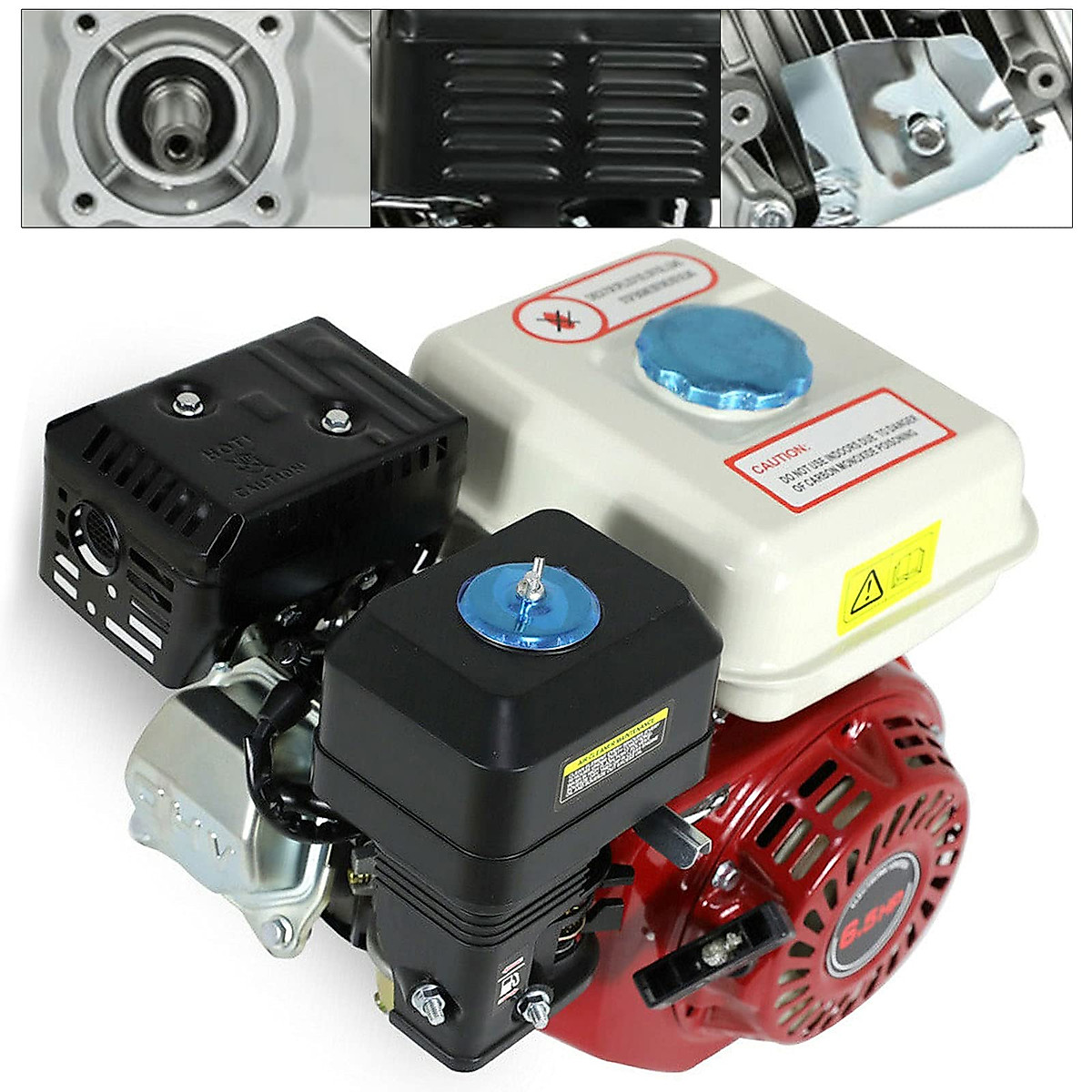 Gas Engine, 160CC 6.5 HP 4 Stroke Gasoline Motor Engine Recoil Start Go Kart Log Splitter Lifan Type Engine OHV Air Cooling Pull Start Garden Tool Gas Motor, Gas Engine Motor For H-o-n-d-a GX160