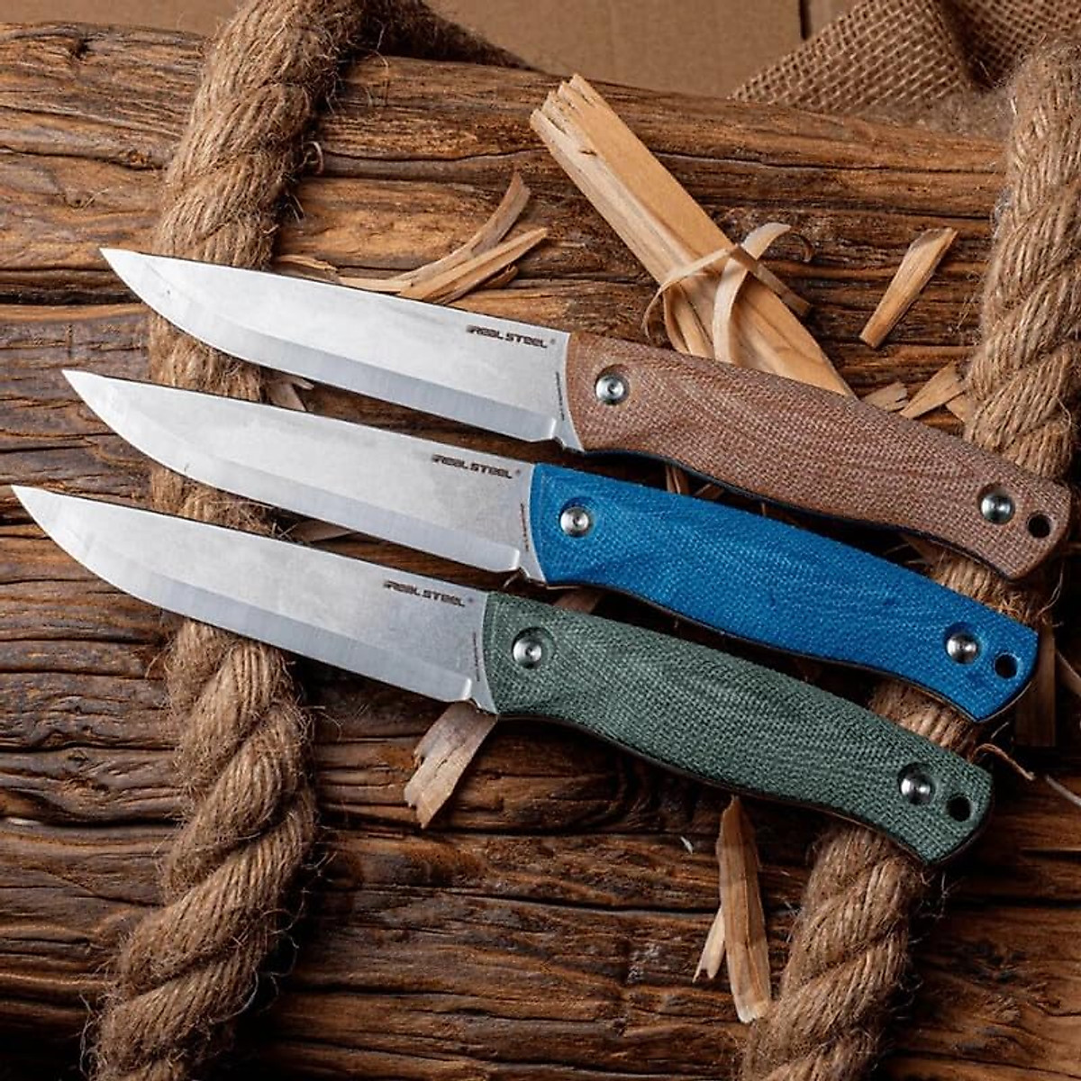 Real Steel Pathfinder Bushcraft Fixed Knife - 14C28N Blade with Micarta Handle- Perfect for Everyday Tasks - Brown