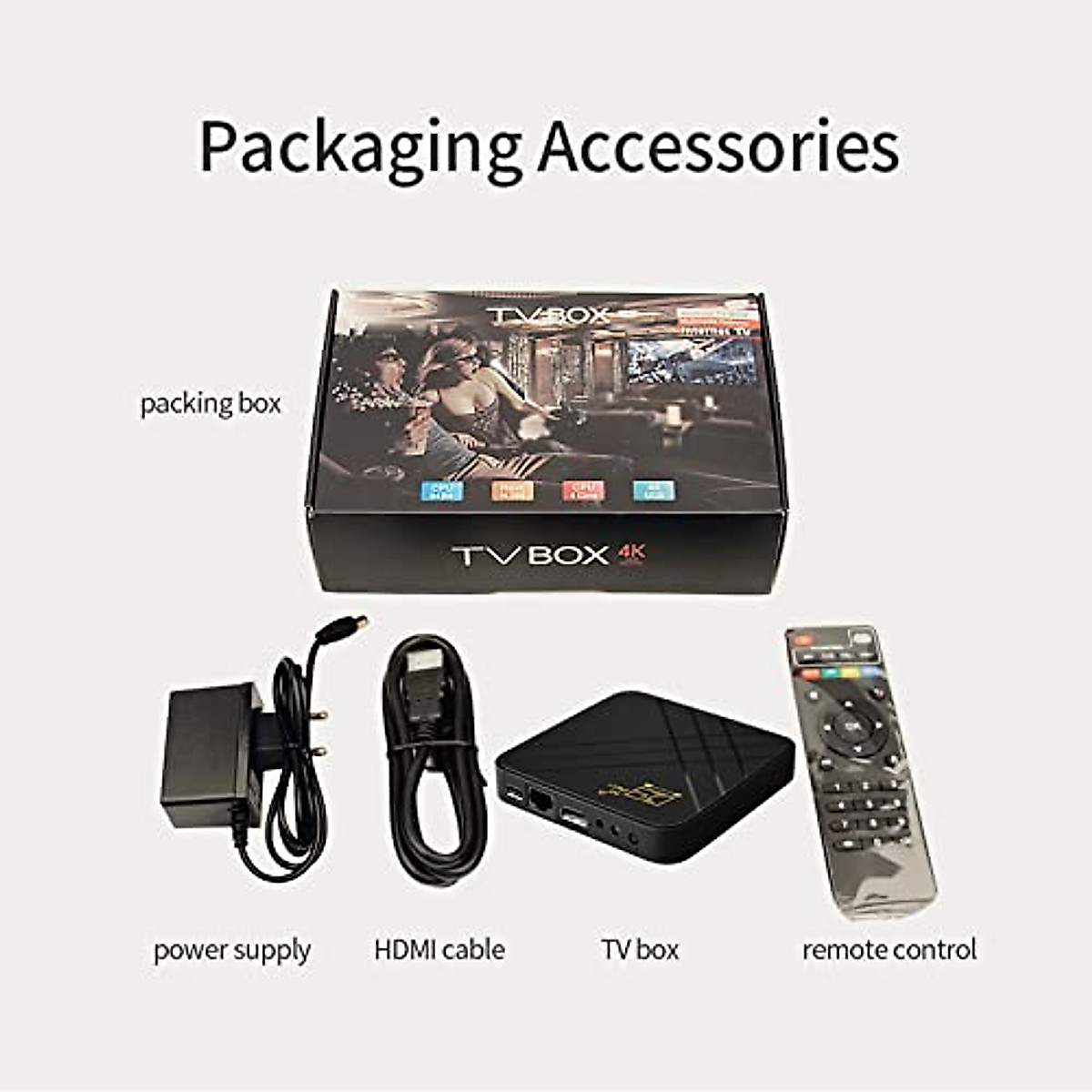 KRGEMS Smart TV Box,Media Player,Quad-core CPU,Dual-Band WiFi,4K HD, 3D Experience,H.265 HD decoding,with Remote Control,8G+128G