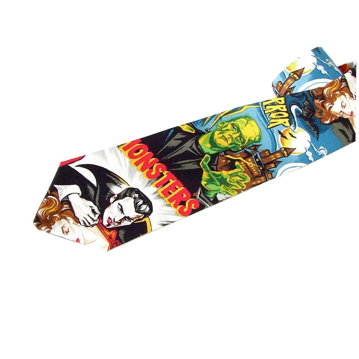 Hemet Hollywood Monster Vintage Horror Movie Pinup Frankenstein Mummy Neck Tie