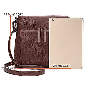 JOSEKO Women Shoulder Handbag Roomy Multiple Pockets Bag Ladies Crossbody Purse Fashion Tote Top Handle Satchel Black