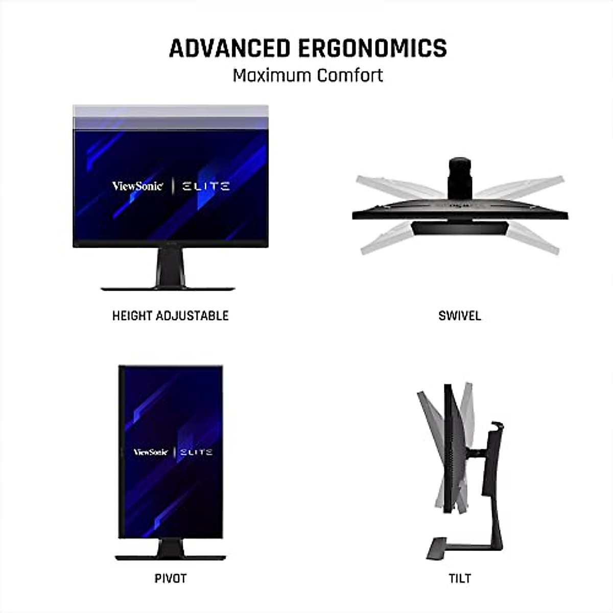 ViewSonic XG320U 32 Inch 4K UHD 1ms 150Hz Gaming Monitor with FreeSync Premium Pro, HDR 600, HDMI, DisplayPort, USB, and Advanced Ergonomics