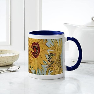 CafePress Van Gogh Sunflowers Wraparound Mug Ceramic Coffee Mug, Tea Cup 11 oz