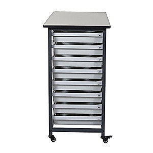 LUXOR MBS-DR-16S Mobile Bin System - Double Row Grey 20 L x 30 75 W x 37 5 H