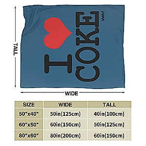 I Love Coke by WAM Flannel Fleece Throw Blankets for Bed Sofa Living Room Soft Blanket Warm Cozy Fluffy Throw Plush Blanket