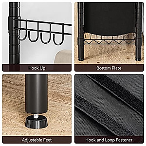 Laundry Sorters with 2 X 45L Laundry Bags & 2 Tier Adjustable Storage Shelf, Pull-Out and Removable Oxford Fabric Laundry Baskets, Black