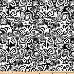 Kaffe Fassett Collective for FreeSpirit Onion Rings Black, Fabric by the Yard