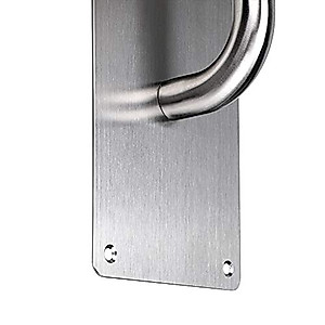 Sumnacon 2 Set 12" Stainess Steel Door Handle Pull & Push Plate - Heavy Duty Gate Handle Bar for Home/Office/Warehouse/Public, Suitable of Wooden/Composite Door with Screws, Brushed