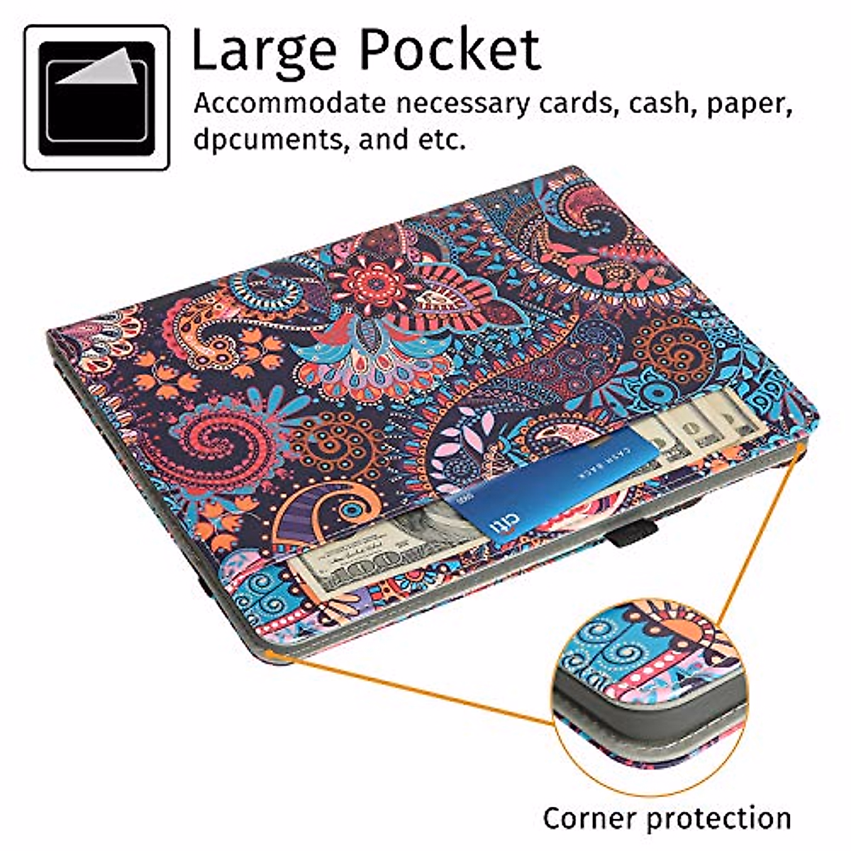 HAPPIERE Case for iPad 9th 8th 7th Generation with Pencil Holder, Compatible with iPad 10.2 inch 2021/2020/2019, Premium PU Leather iPad Cover, Auto Wake/Sleep, Shockproof Protective Folio Cover