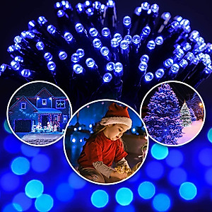 OxyLED Solar String Lights Outdoor Waterproof String Lights Solar Powered Decorative Fairy Lights for Garden Patio Wedding Party Christmas Tree Halloween (144 Ft, Blue)