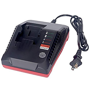 18-Volt Multi-Chemistry Battery Charger for Porter Cable PCXMVC Lithium Ion & NiCad NiMh Slide PC18B PC18B-2 PC18BL PC18BLX PCC489N Cordless Power Tool Battery