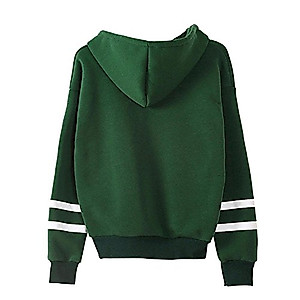 Sweatshirt for Women THENLIAN Womens Print Long Sleeve Hoodie Sweatshirt Jumper Hooded Pullover Tops Blouse(Green, XL)