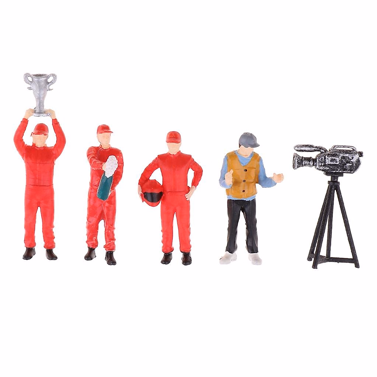 predolo 5Pcs 1/64 Scale Model Race Car Figures Playground Scenery Kits Kids Toys, Red, as described