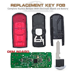 Keyecu OEM Board Smart Remote Key Fob for Mazda 3 6 MX-5 Miata 2016 2017 2018 WAZSKE13D01