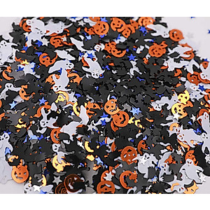Ucity Halloween Party Confetti Glitter Pumpkins Bats Witches Ghost Star Metallic Sequins Table Scatter for Halloween Table Decorations